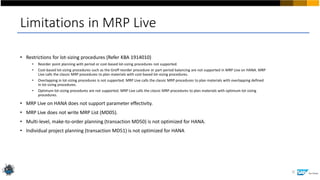 MRP Live on S/4 HANA | PDF