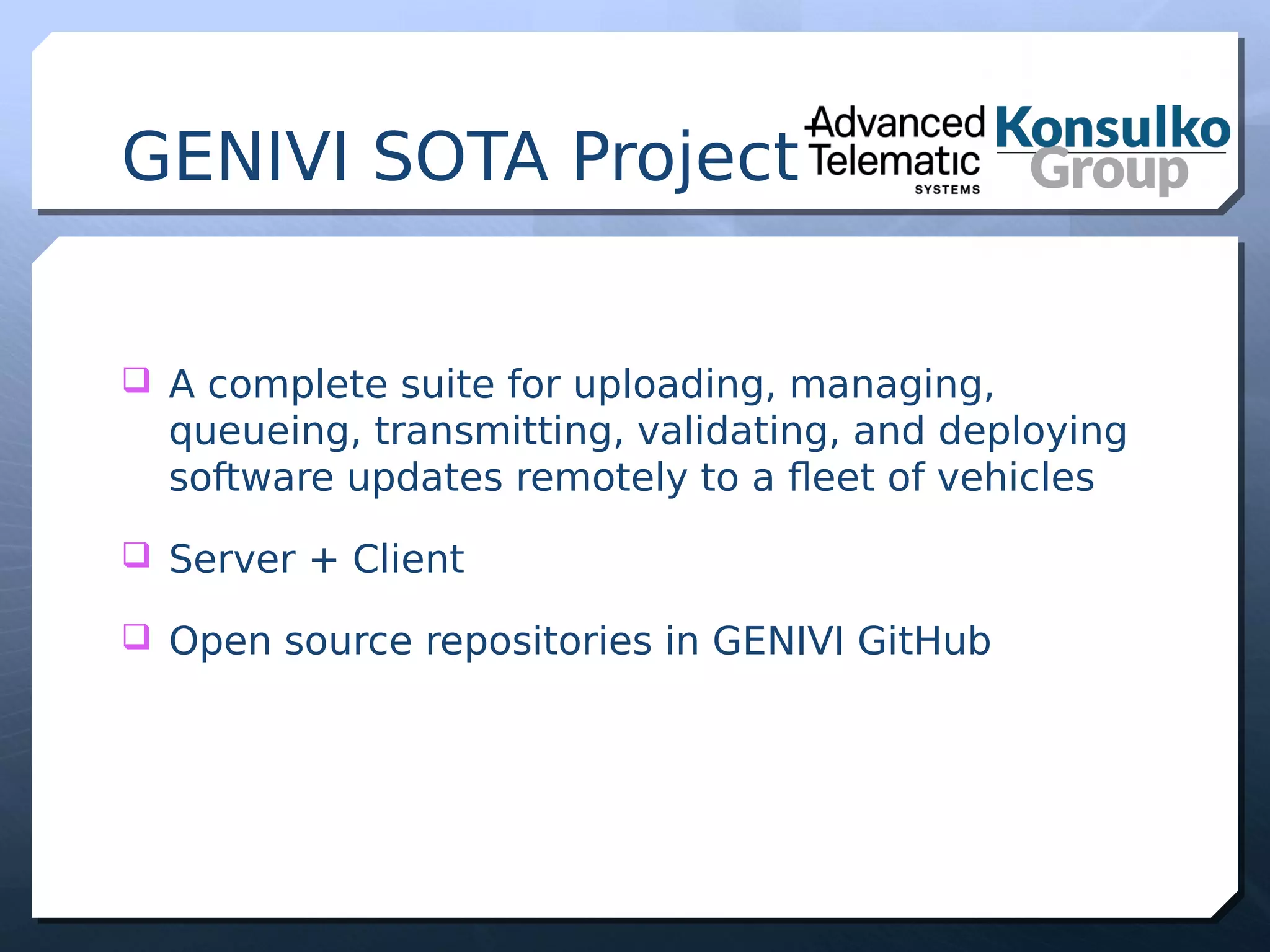 Software, Over the Air (SOTA) for Automotive Grade Linux (AGL) | PDF