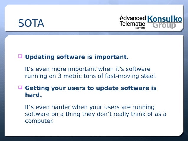Software, Over the Air (SOTA) for Automotive Grade Linux (AGL) | PDF