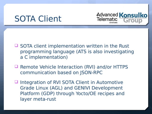 Software, Over the Air (SOTA) for Automotive Grade Linux (AGL) | PDF