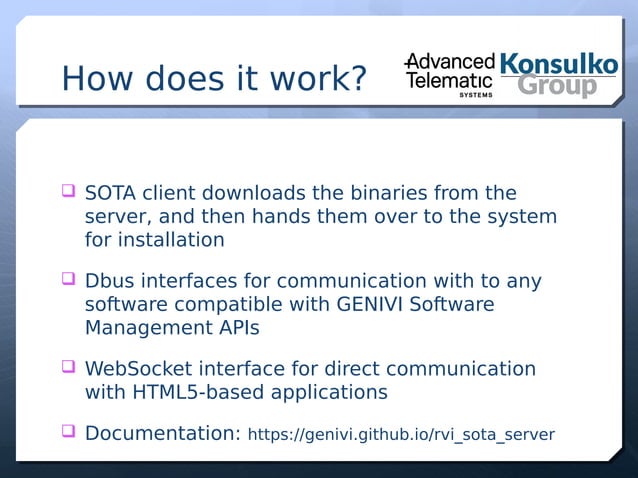 Software, Over the Air (SOTA) for Automotive Grade Linux (AGL) | PDF