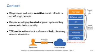 Attestation Mechanisms for Trusted Execution Environments Demystified ...