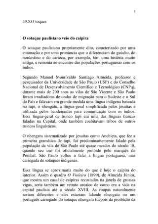 Sotaques de são paulo | DOCX