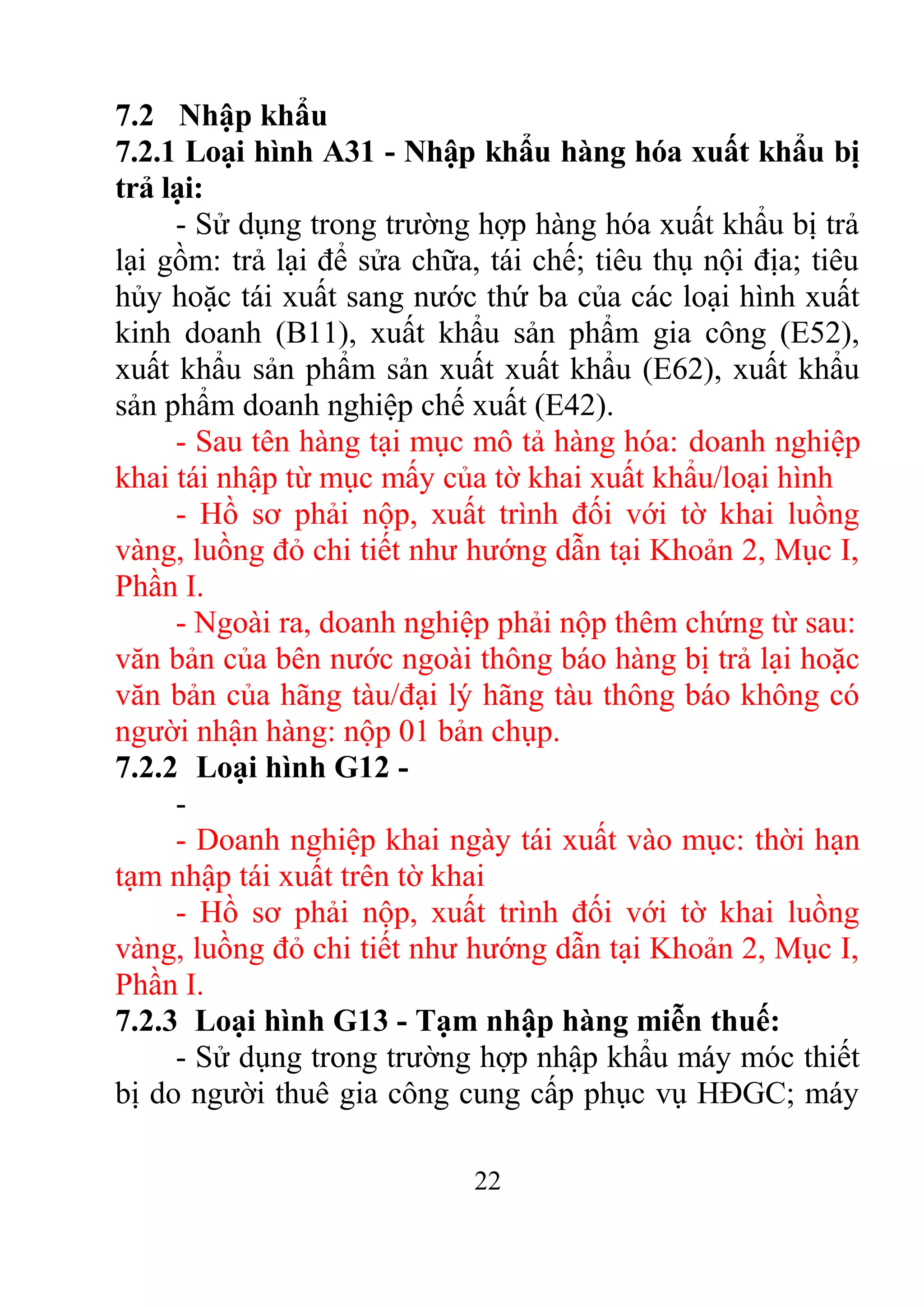 Sổ tay hướng dẫn Hồ sơ Hải Quan từng loại hình | DOC