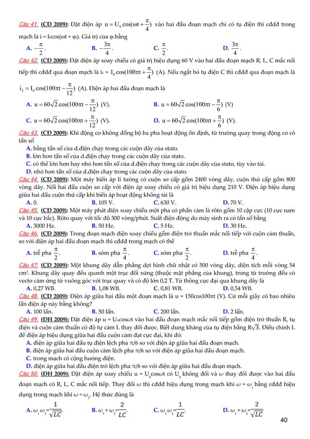 So tay tom tat cong thuc vat ly 12 | PDF