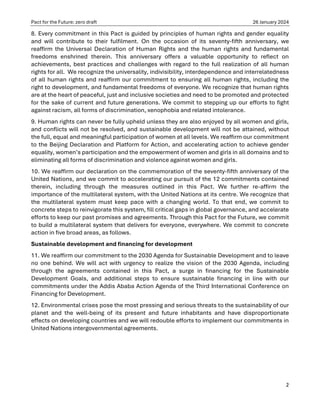 UN Summit of the Future: Draft Outcome Document | PDF