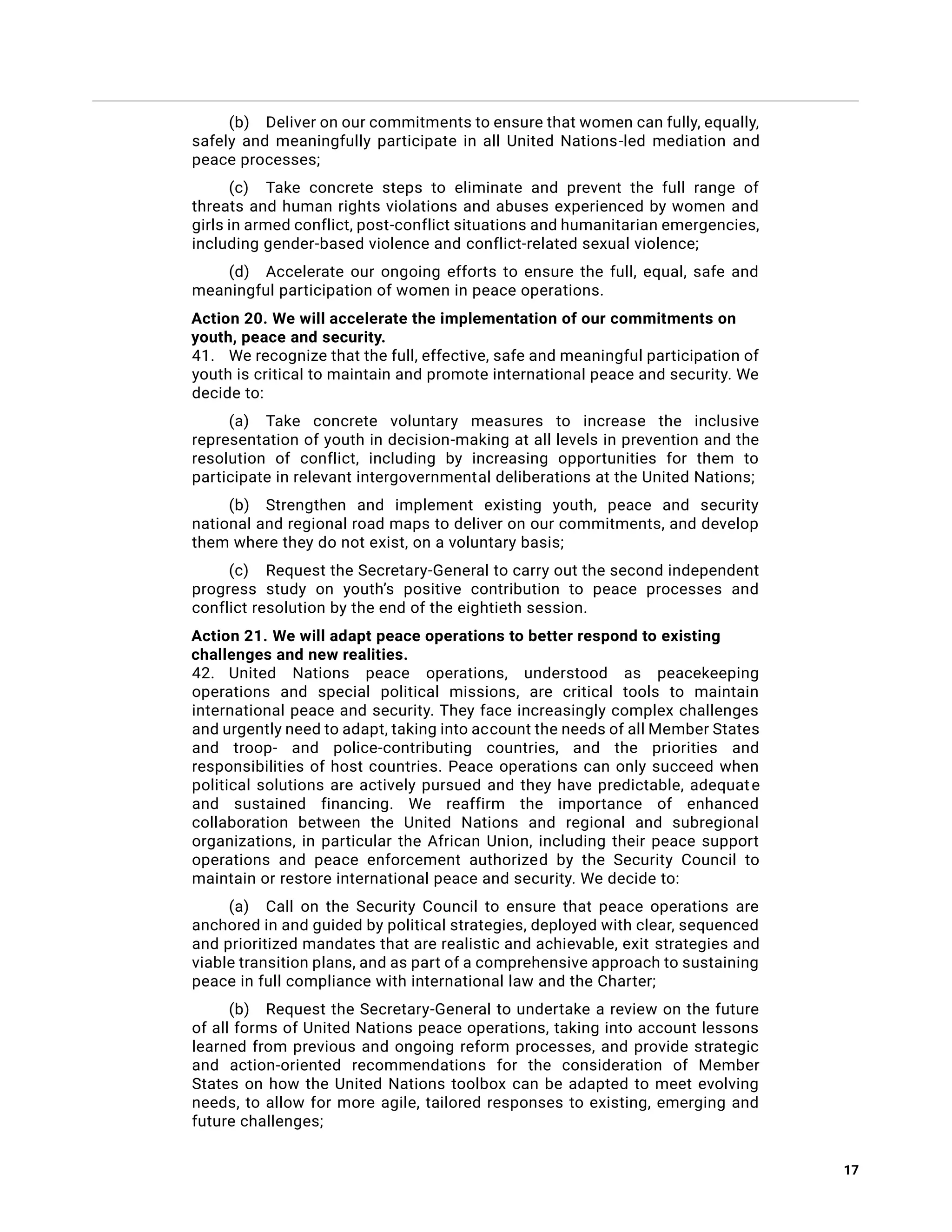 UN Summit of the Future : Pact for the Future | PDF