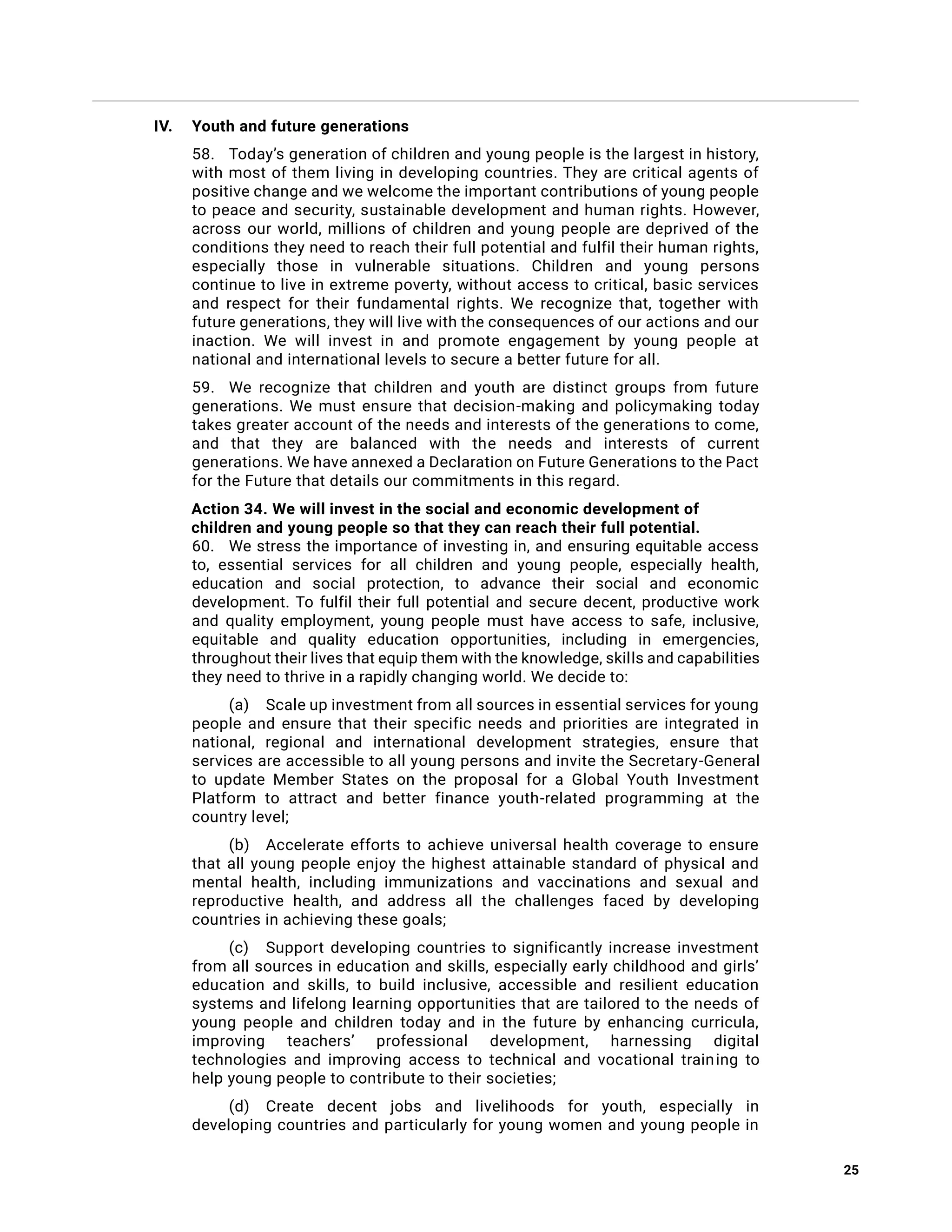 UN Summit of the Future : Pact for the Future | PDF