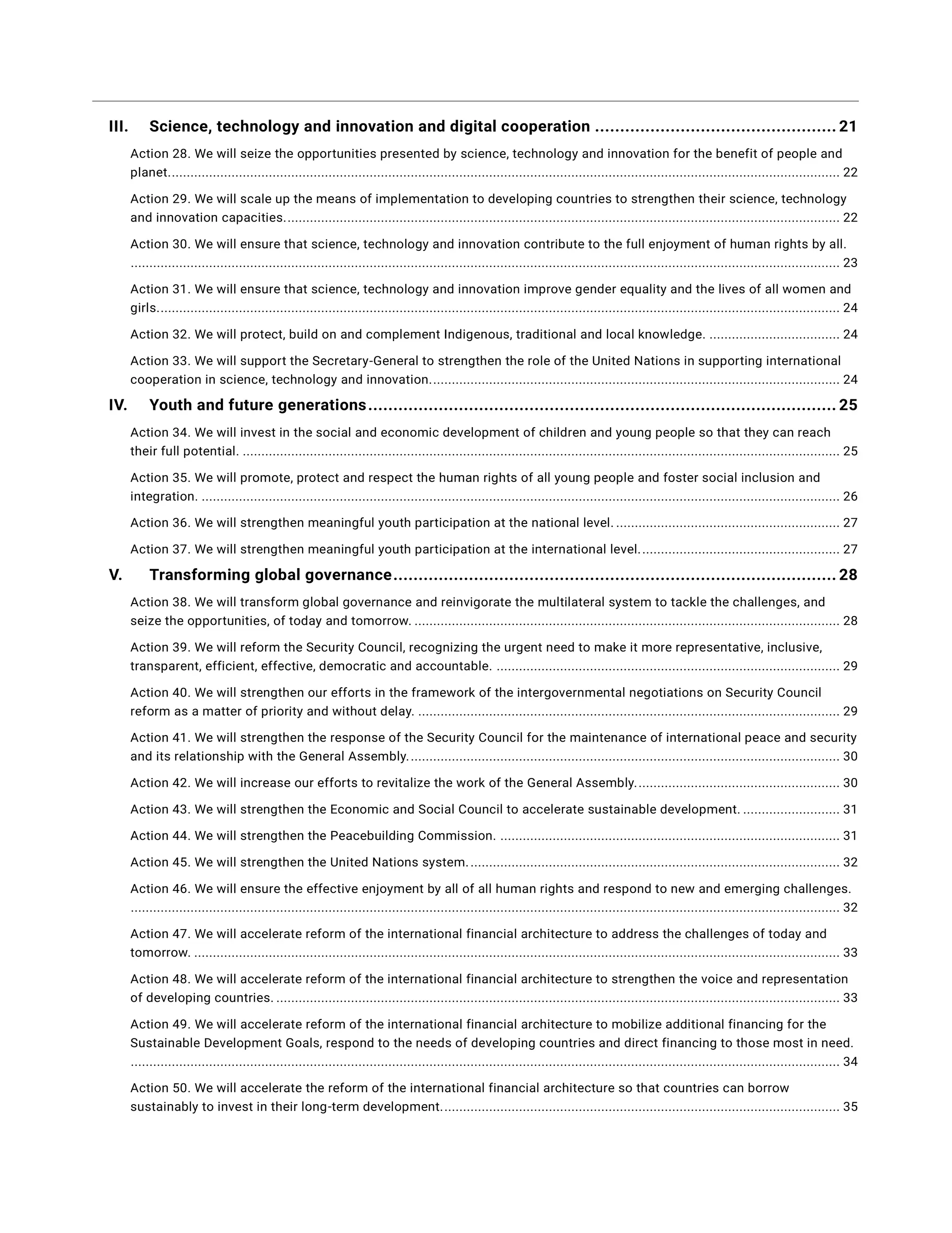 UN Summit of the Future : Pact for the Future | PDF