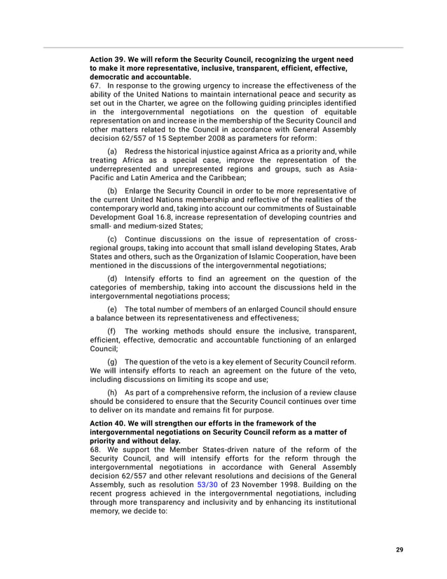 UN Summit of the Future : Pact for the Future | PDF