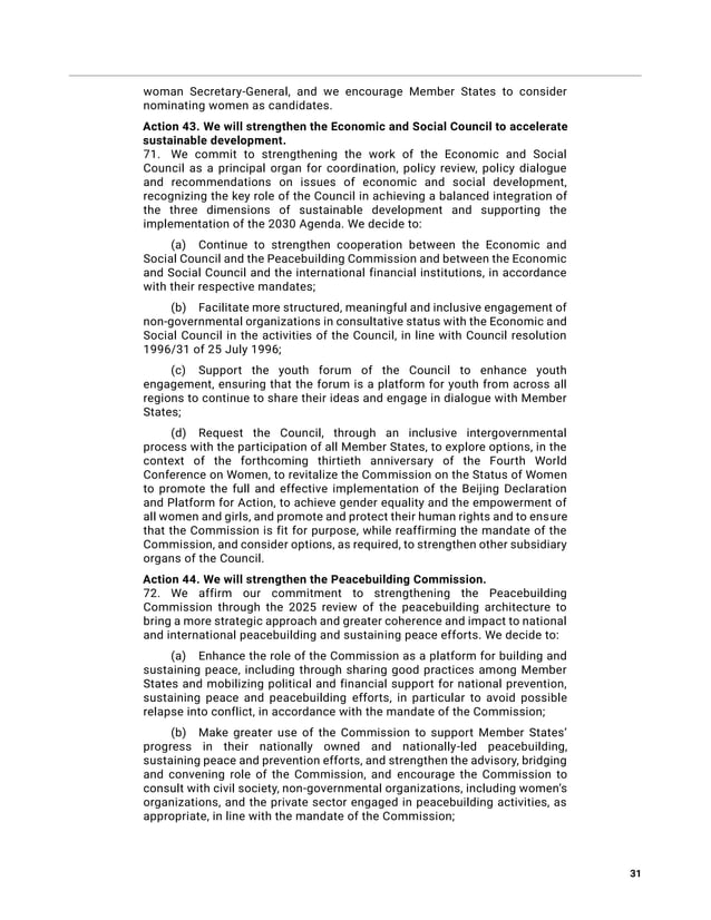 UN Summit of the Future : Pact for the Future | PDF