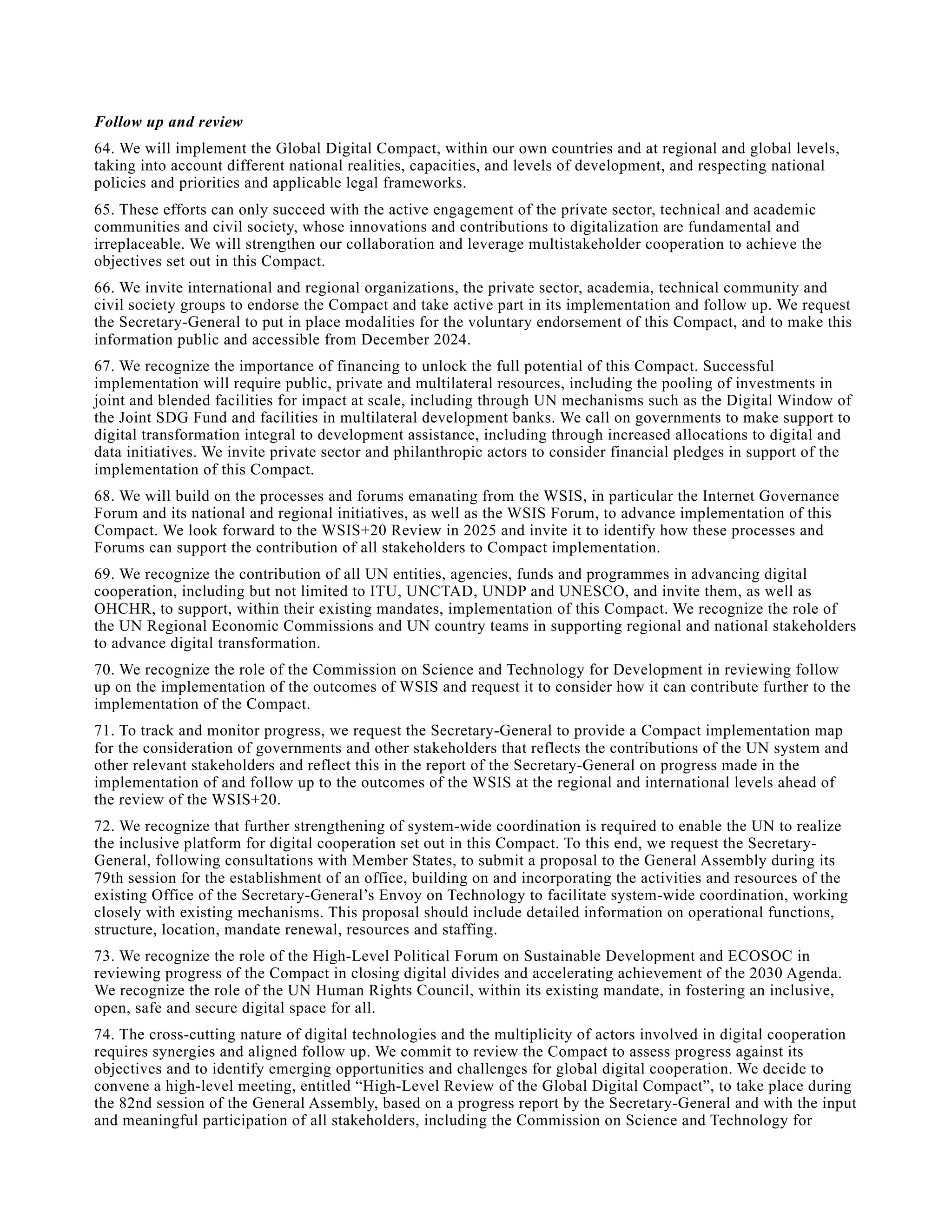 UN Summit of the Future: Pact for the Future | PDF