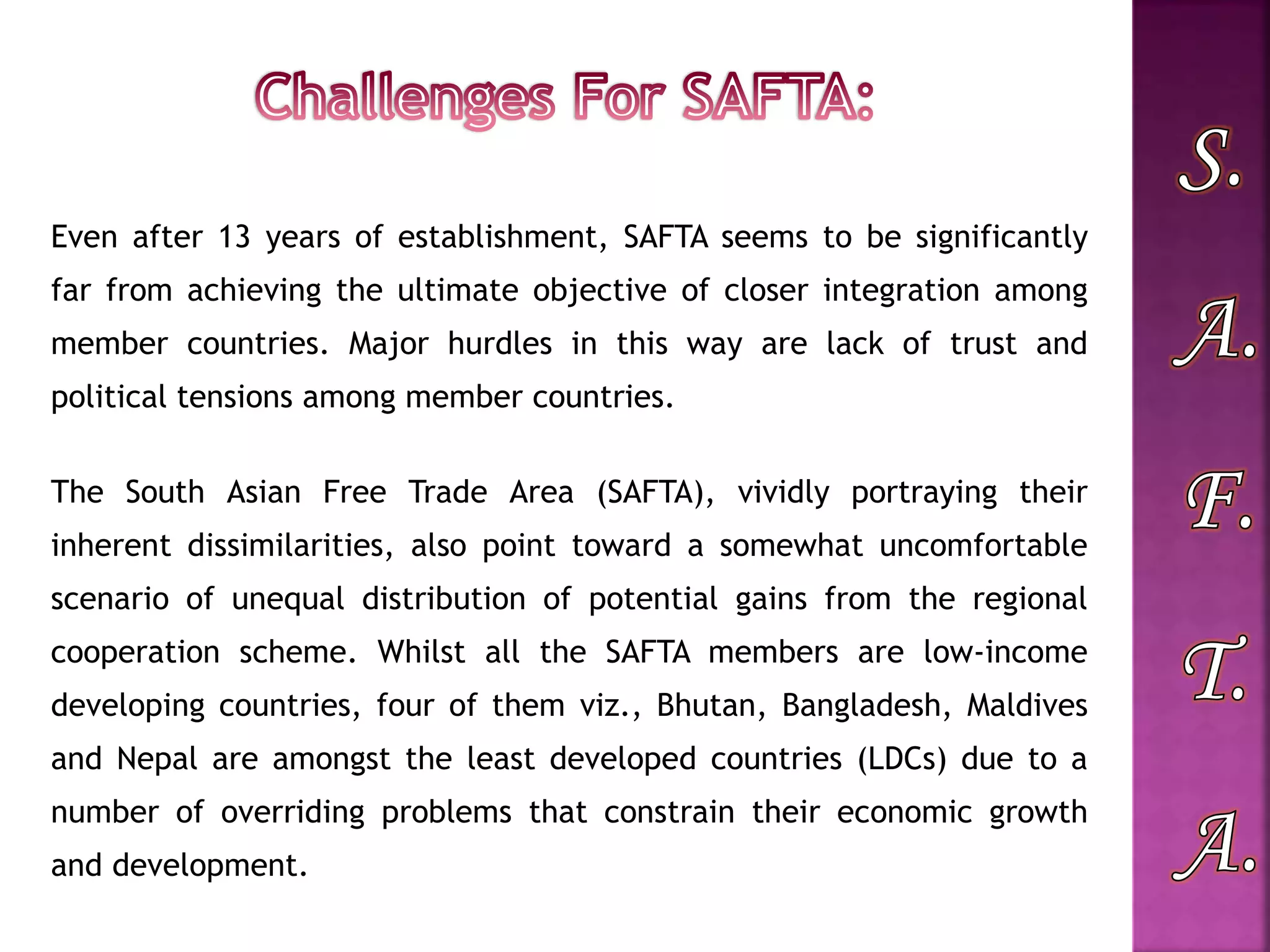 SAFTA - South Asian Free Trade Area | PPTX