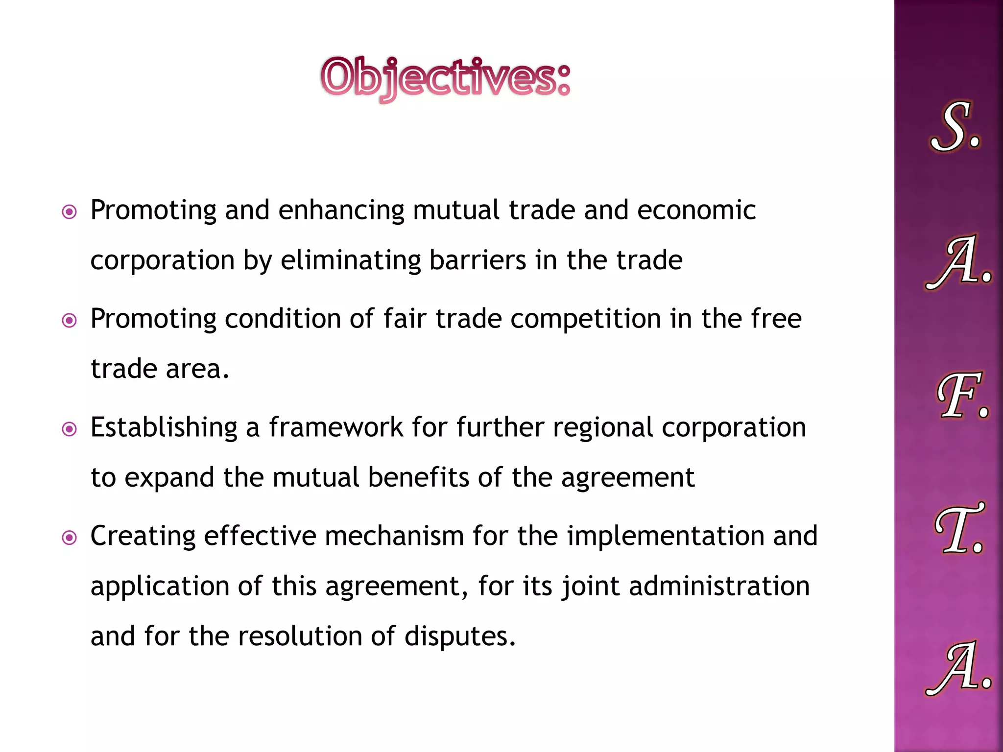 SAFTA - South Asian Free Trade Area | PPTX | Political Issues & policy ...