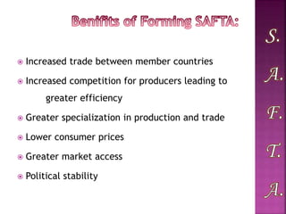 SAFTA - South Asian Free Trade Area | PPTX | Political Issues & policy ...