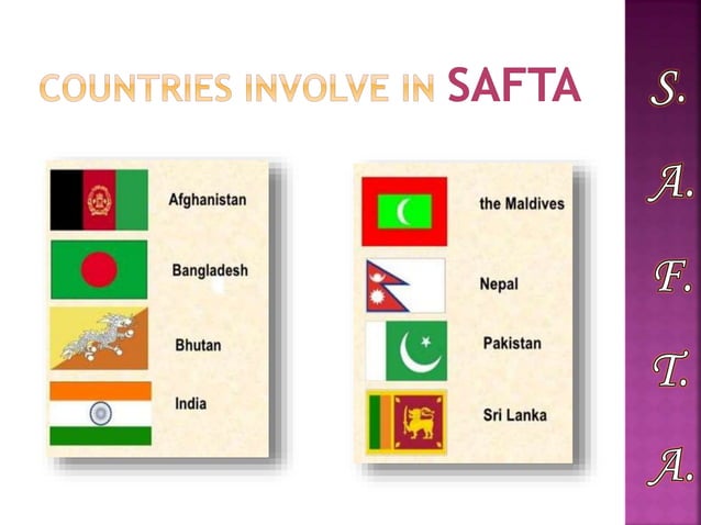 SAFTA - South Asian Free Trade Area | PPTX | Political Issues & policy ...