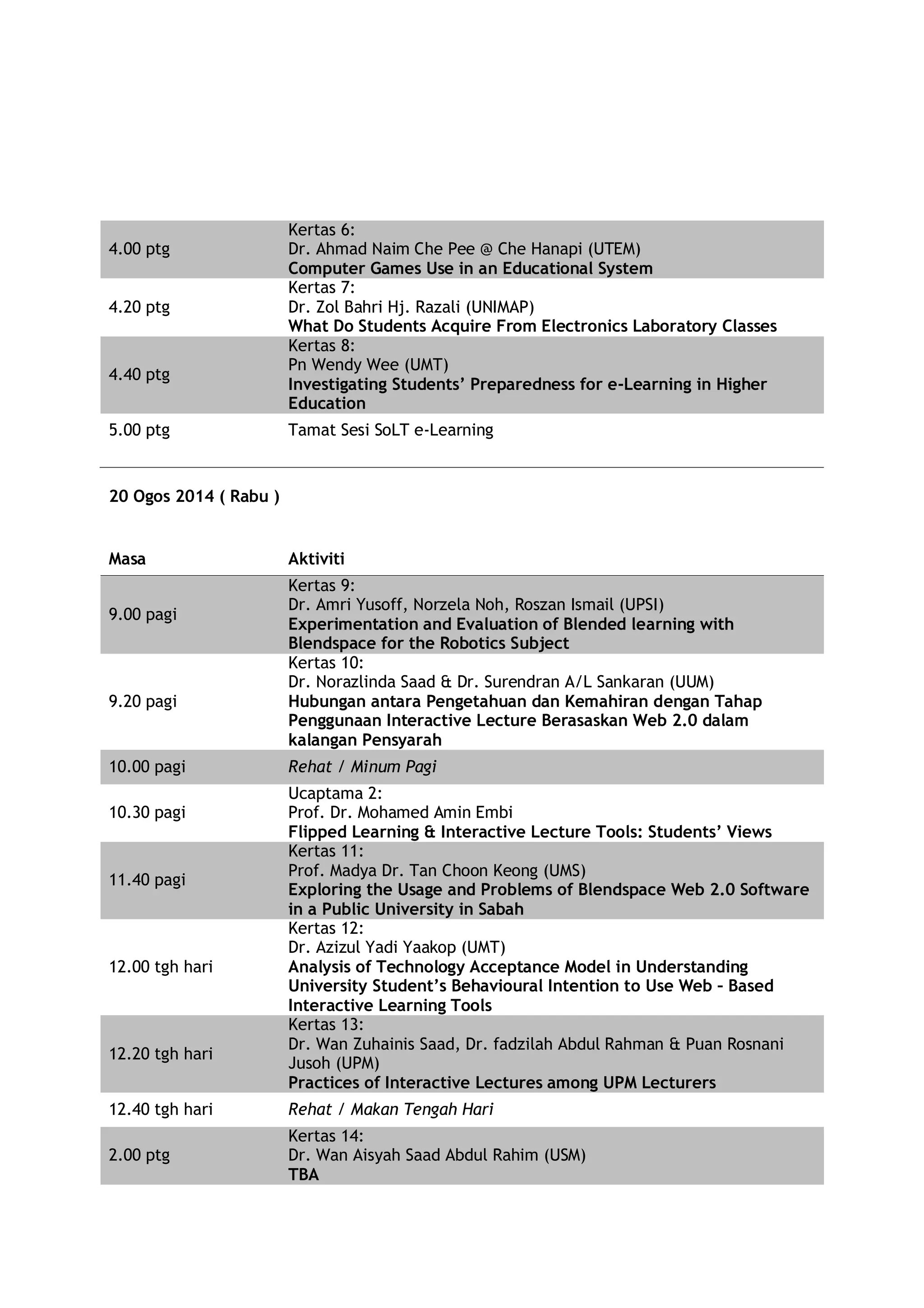 AKEPT SOTL Programme Book 2014 | PDF