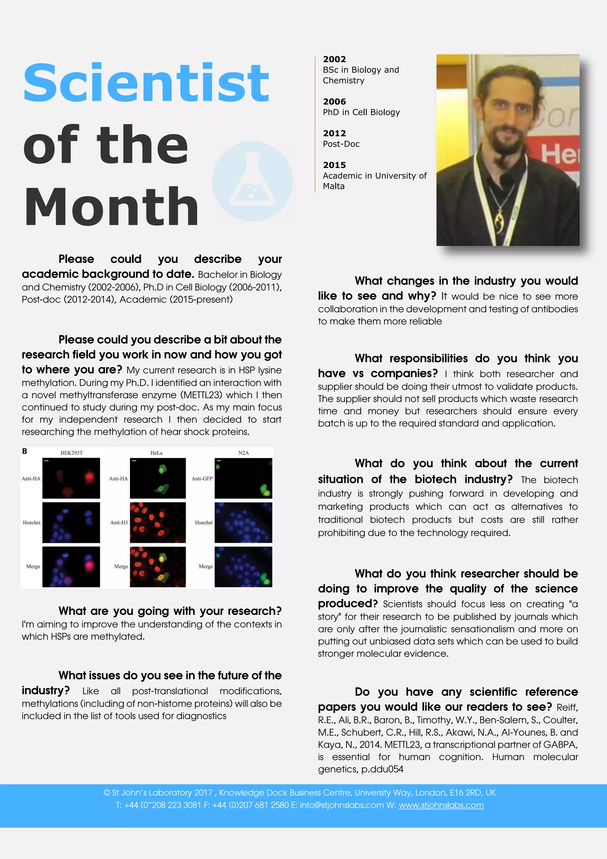 Scientist of the Month - May Byron Baron | PDF | Genetics | Science