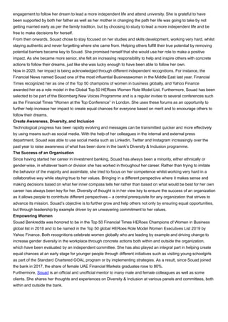 SOUAD Benkredda: Inspiring Entrepreneur supporter | PDF