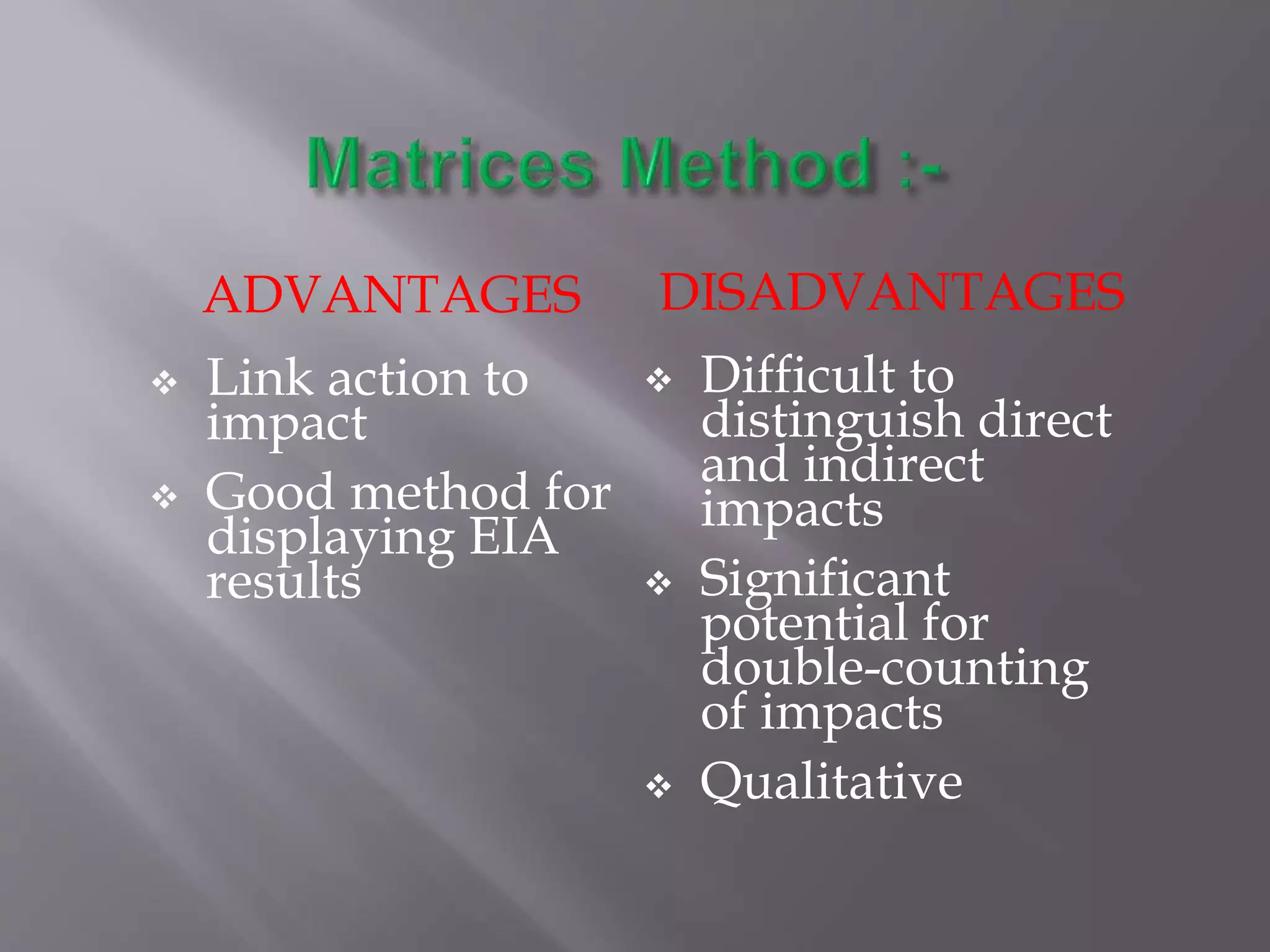 EIA Methods | PPTX | Environment | Science