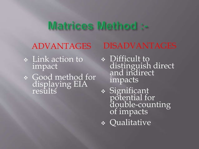 EIA Methods | PPTX | Environment | Science