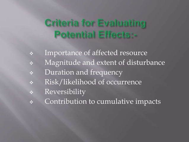 EIA Methods | PPTX | Environment | Science