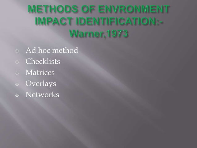 EIA Methods | PPTX | Environment | Science