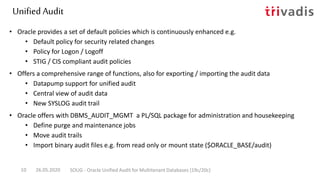 SOUG Oracle Unified Audit for Multitenant Databases | PPT