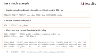 SOUG Oracle Unified Audit for Multitenant Databases | PPT