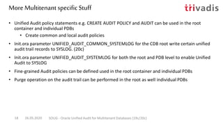 SOUG Oracle Unified Audit for Multitenant Databases | PPT