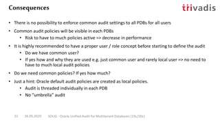 SOUG Oracle Unified Audit for Multitenant Databases | PPTX