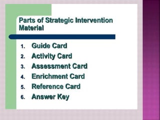 strategic intervention Criteria | PPT