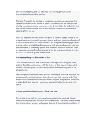 Soul Manifestation. | PDF