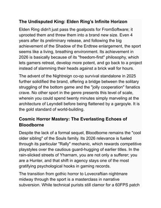 Souls Games Ranked: Why Elden Ring Still Leads the Genre in 2026 | PDF
