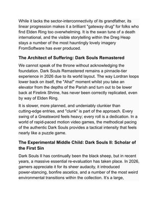 Souls Games Ranked: Why Elden Ring Still Leads the Genre in 2026 | PDF