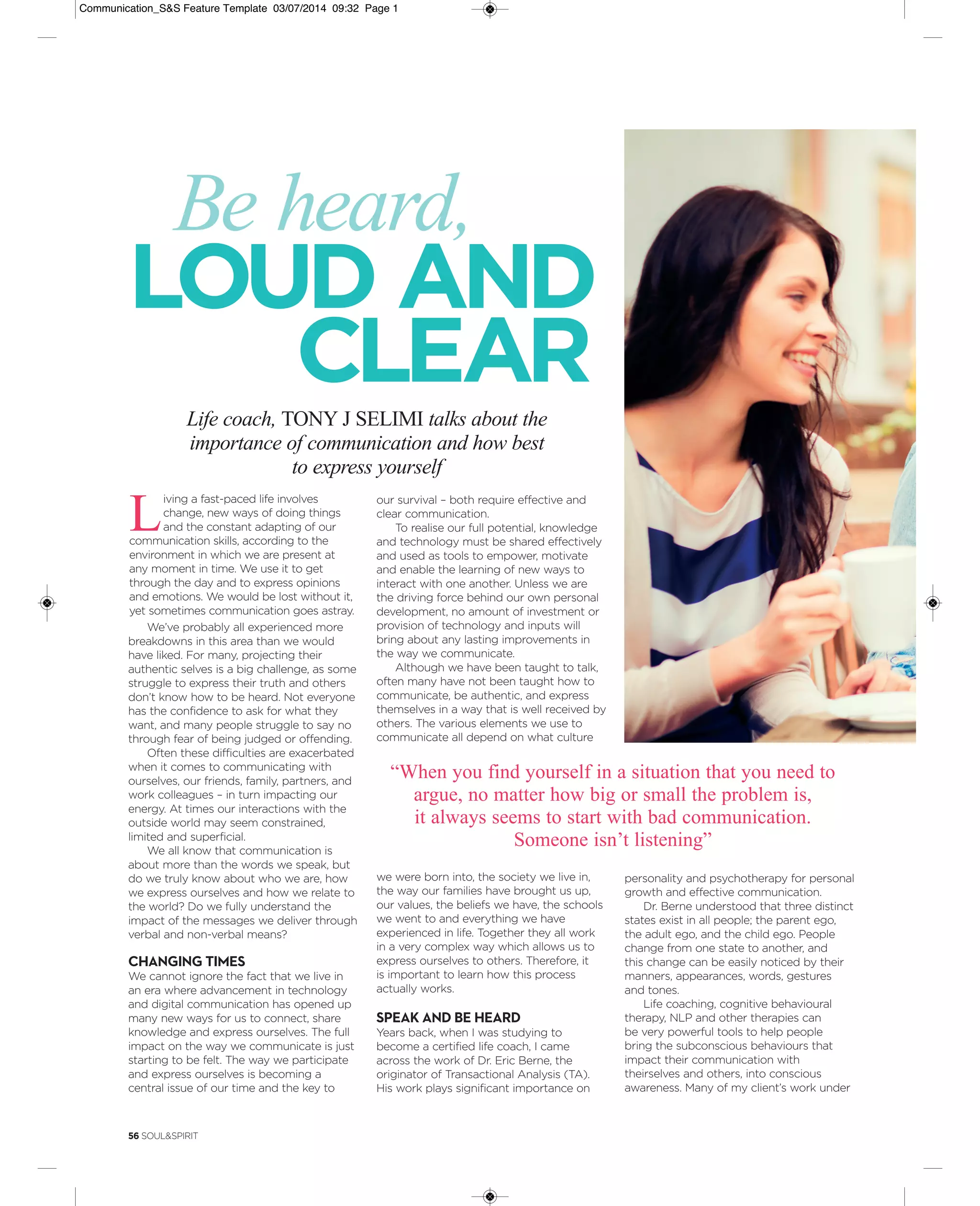 Soul & Spirit Magazine Article on Importance of Communication and How ...
