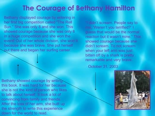Bethany Hamilton Courage Project | PPT