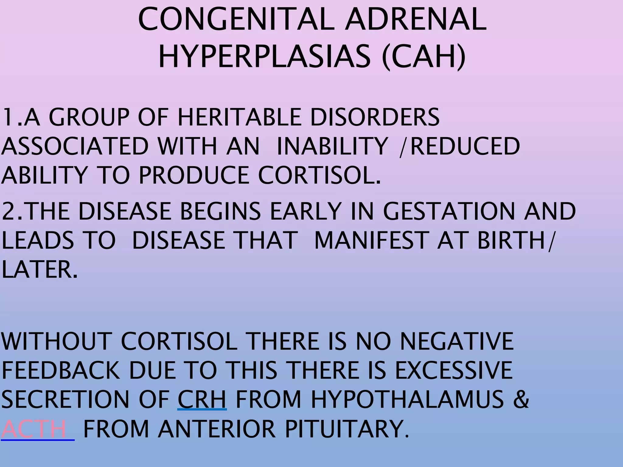 congenital adrenal hyperplasia | PPTX
