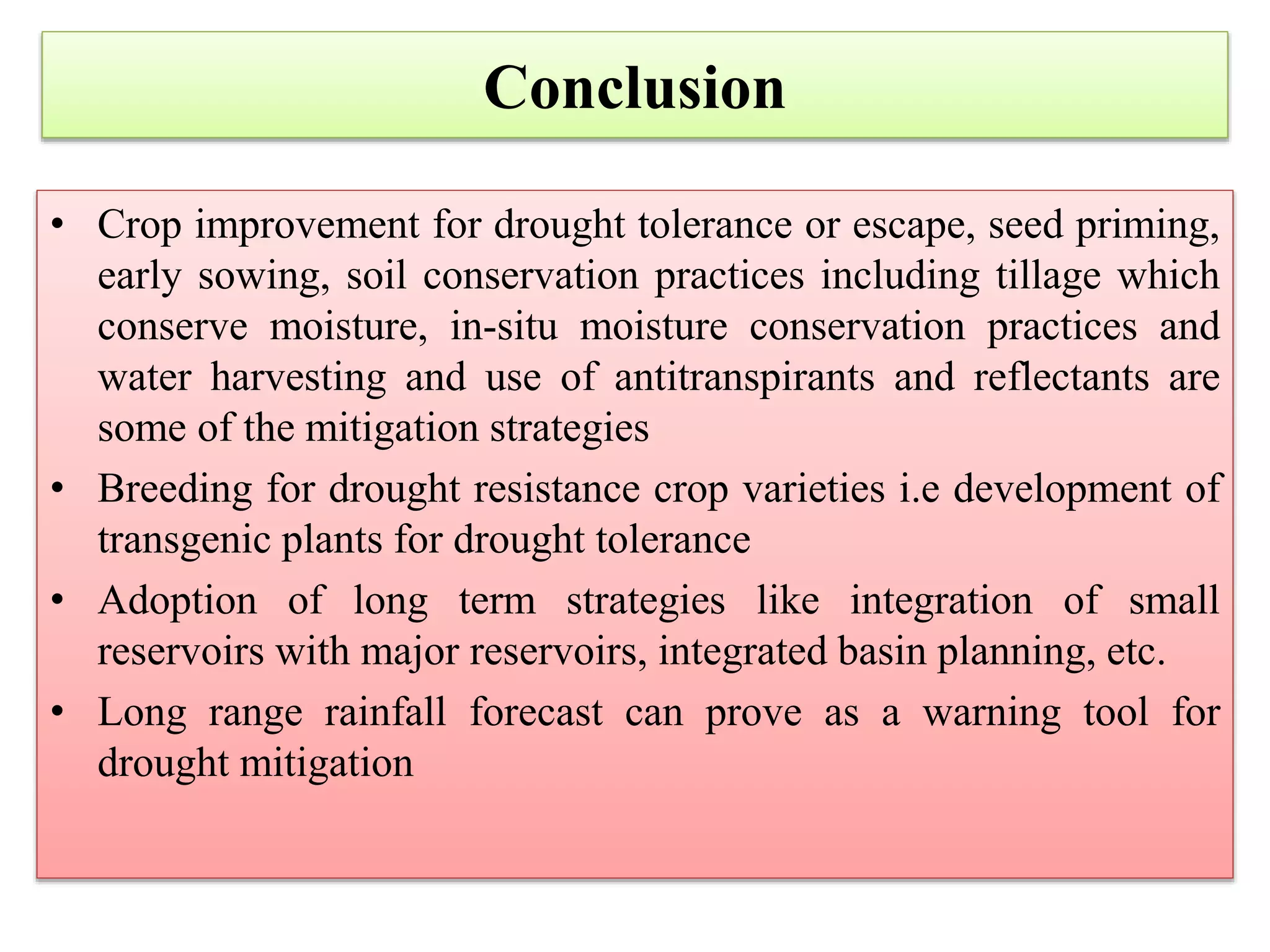 Soumya drought and its mitigation | PPTX