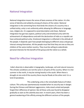National integration pdf | PDF
