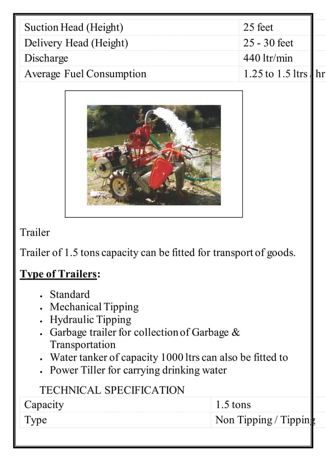 VST power tiller | DOCX | Agriculture | Industries