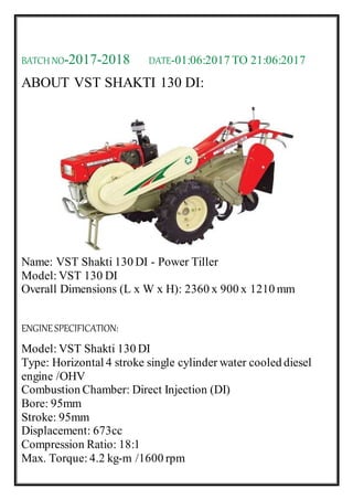 VST power tiller | DOCX