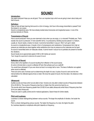 Sound | PDF