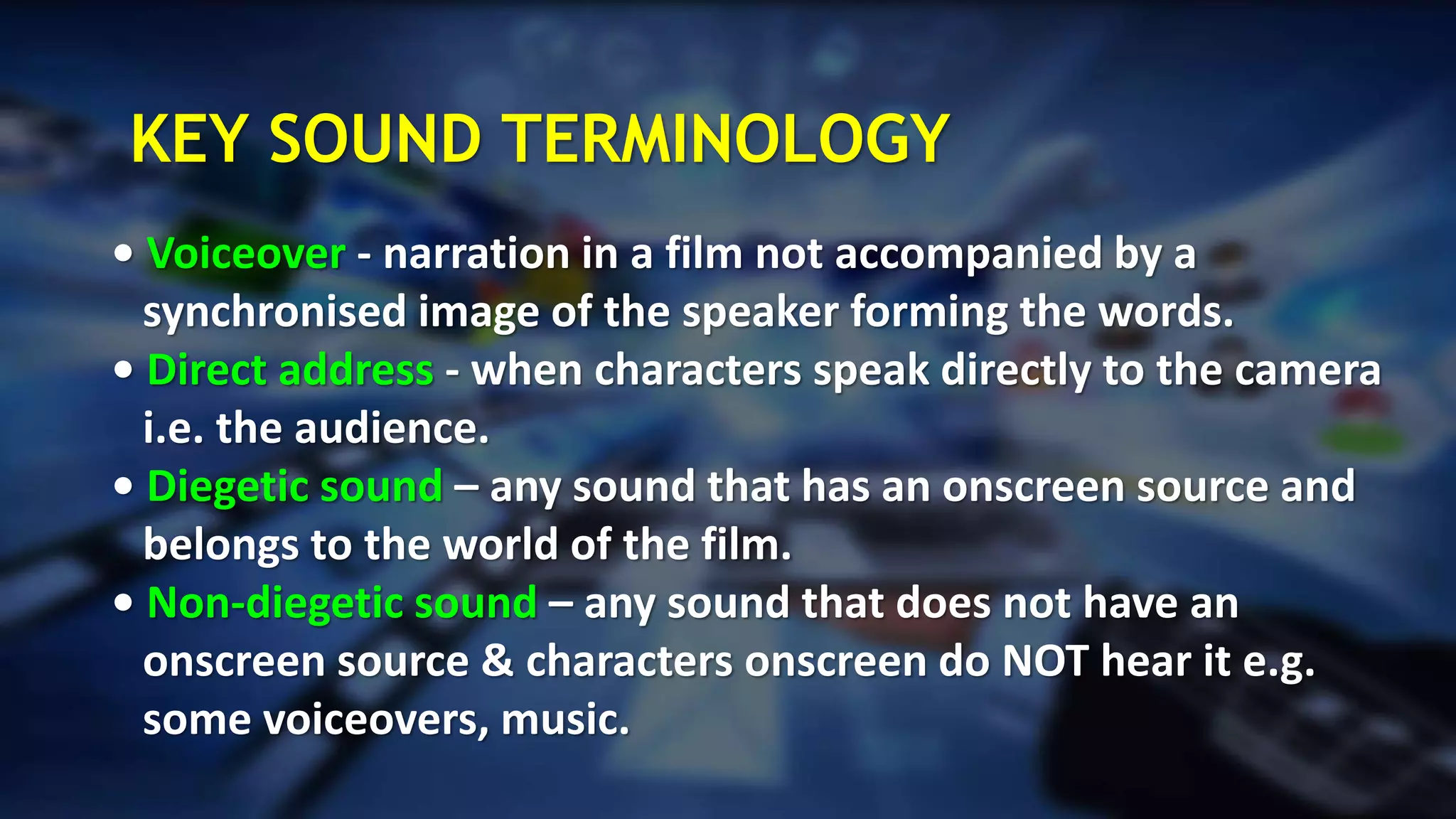 Introduction to Media Studies: Sound | PPTX