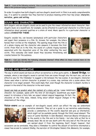 Sound handout | DOC | Soundtracks, TV and Showtunes | Music