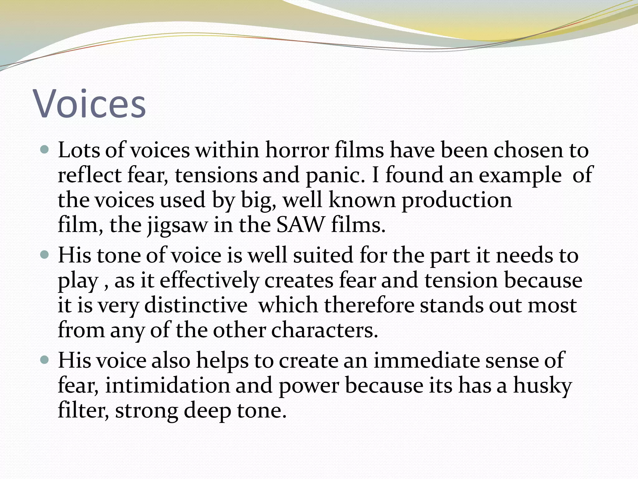 Sound horror film research | PPTX