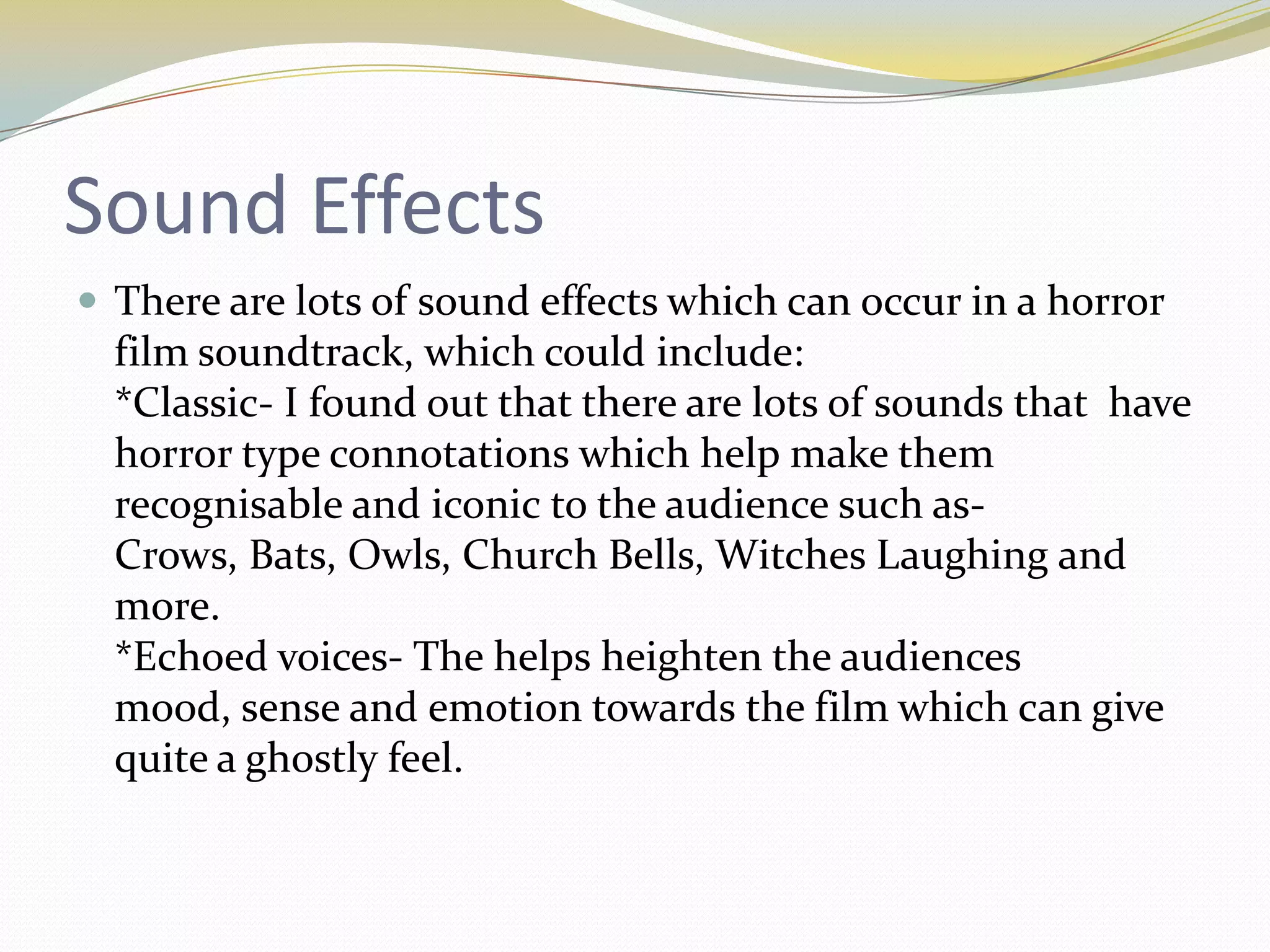 Sound horror film research | PPTX