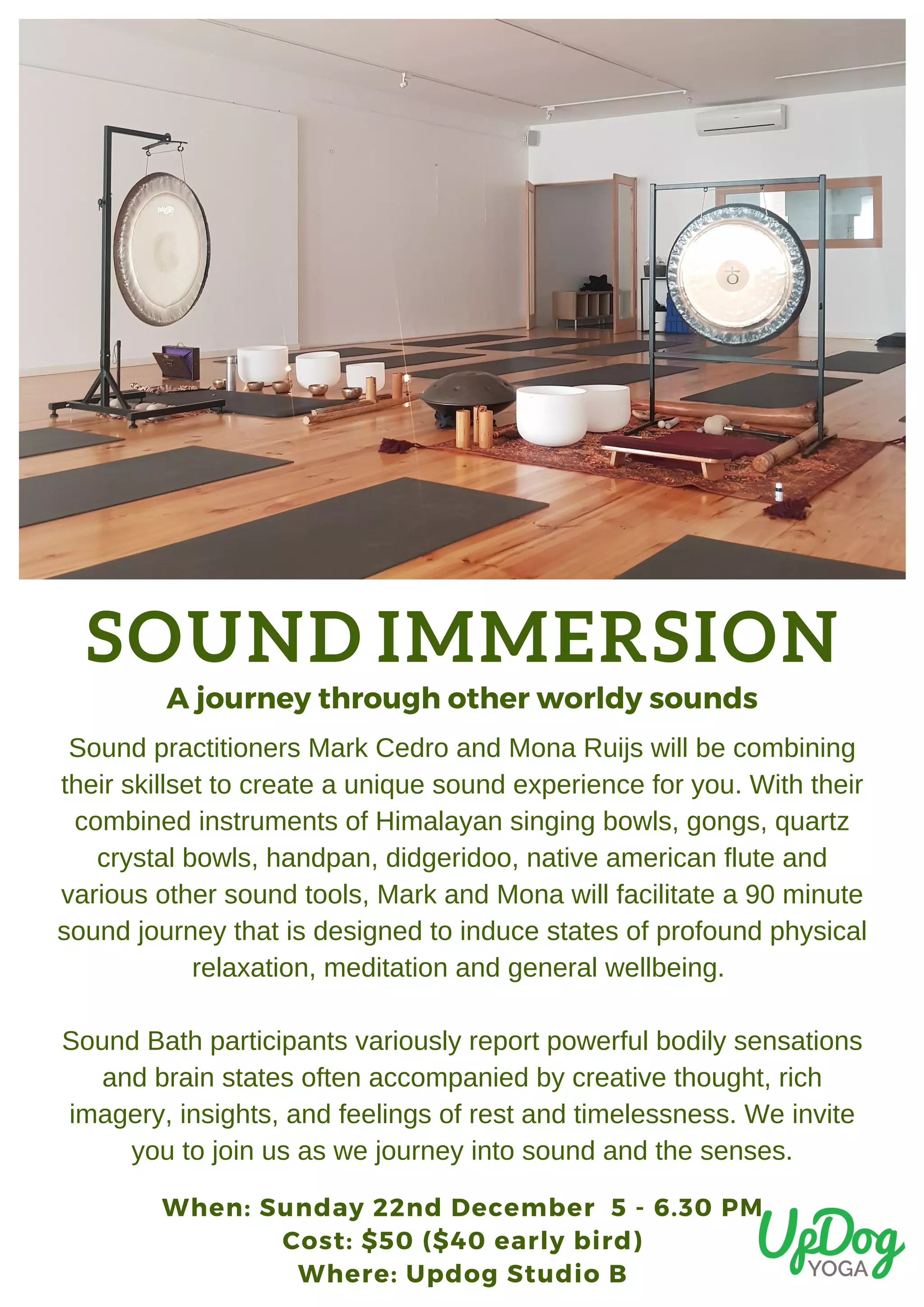 Sound immersion on 22nd-December 2019 at UpDog Yoga | PDF