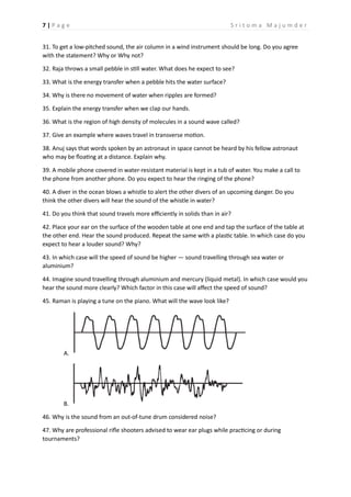 CBSE Grade 8 Physics Sound Neptune Science Worksheet | PDF
