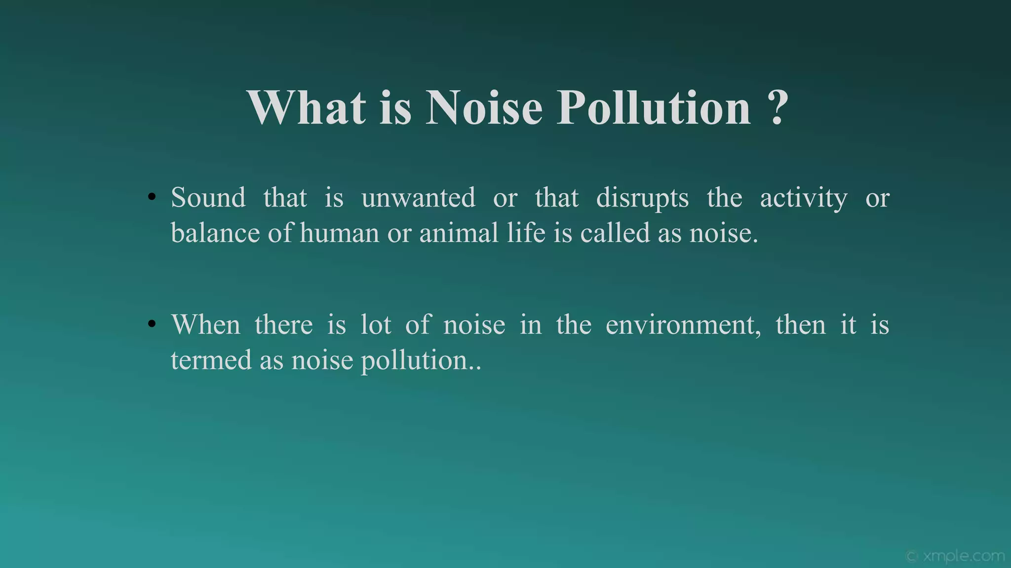 Sound Pollution | PPT